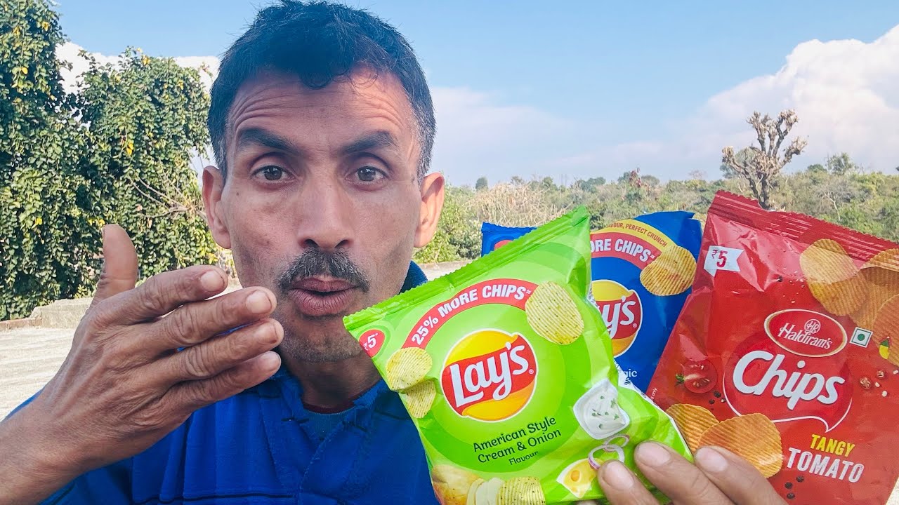 Yummy 😋 Tangy tamato chips 🍟and Magic masala chips 🍟eating taste 🤤# ...