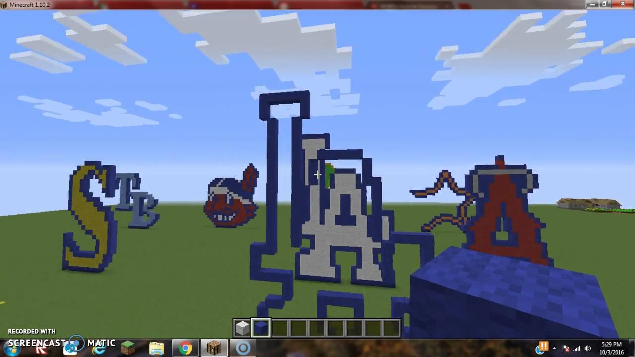 Minecraft Pixel Art: How to Make the LA Dodgers Logo! - YouTube