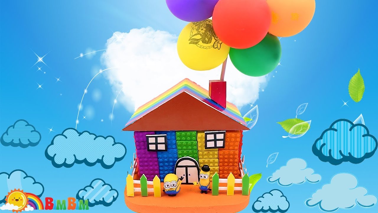 Making Kinetic Sand Lego Flying House Up - Learn Colors For Kids - YouTube
