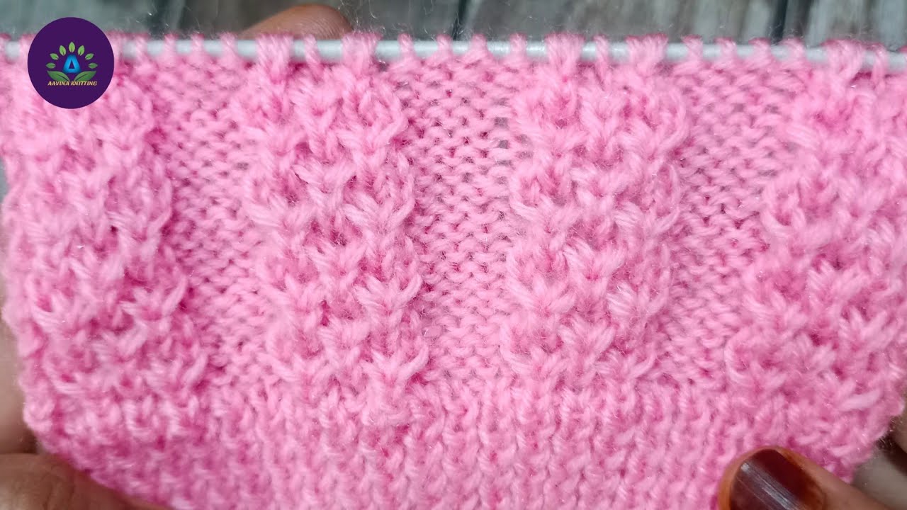 Pink 🌸 colour knitting pattern | Easy knitting design #749 - YouTube