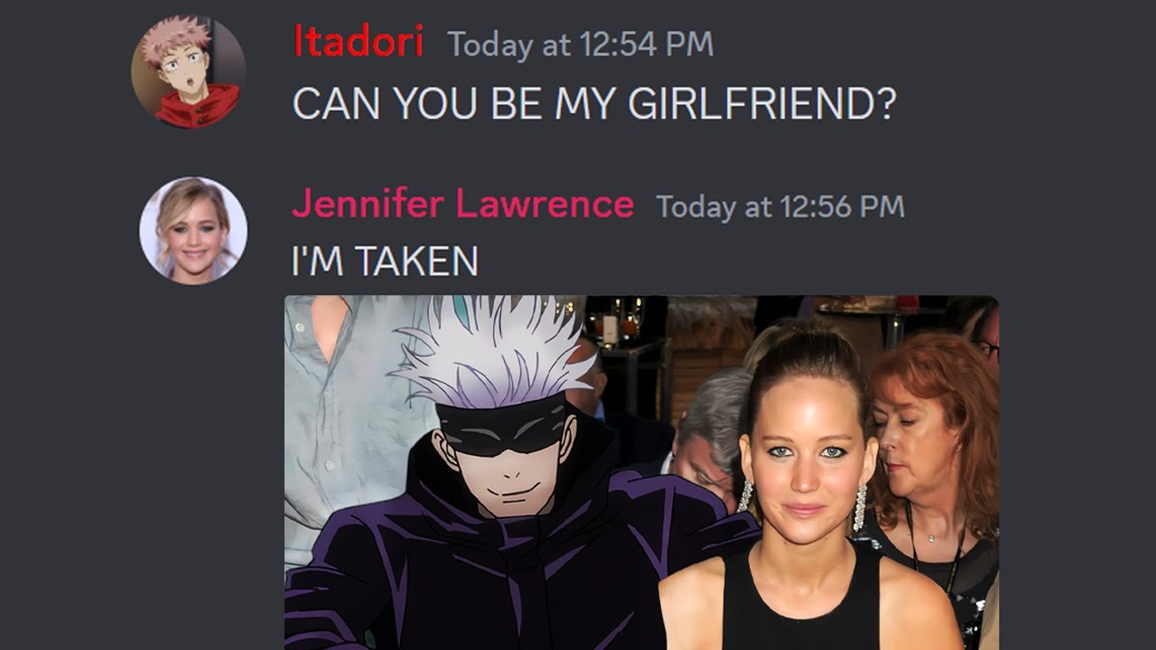 Itadori meets Jennifer Lawrence on Discord - YouTube