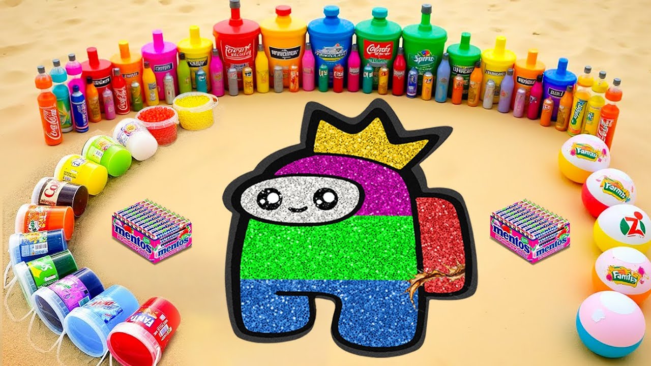 How to make Among Us with Orbeez, Big Coca Cola, Fanta, Soda vs Mentos ...