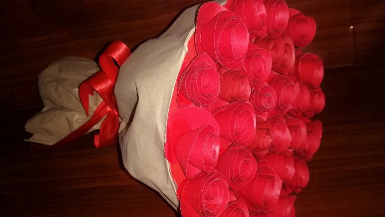 How to make paper roses bouquet/ DIY crafts - YouTube
