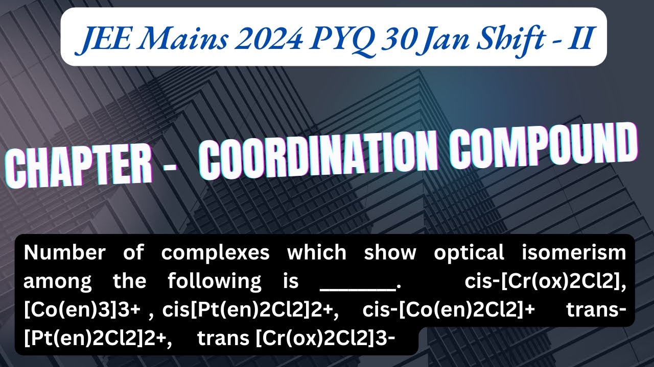 Number of complexes which show optical isomerism among the following is ...