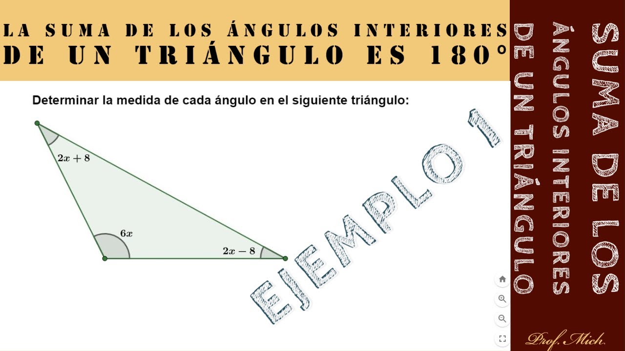 11 Suma de ángulos interiores de un triángulo [Ejemplo 1] - YouTube