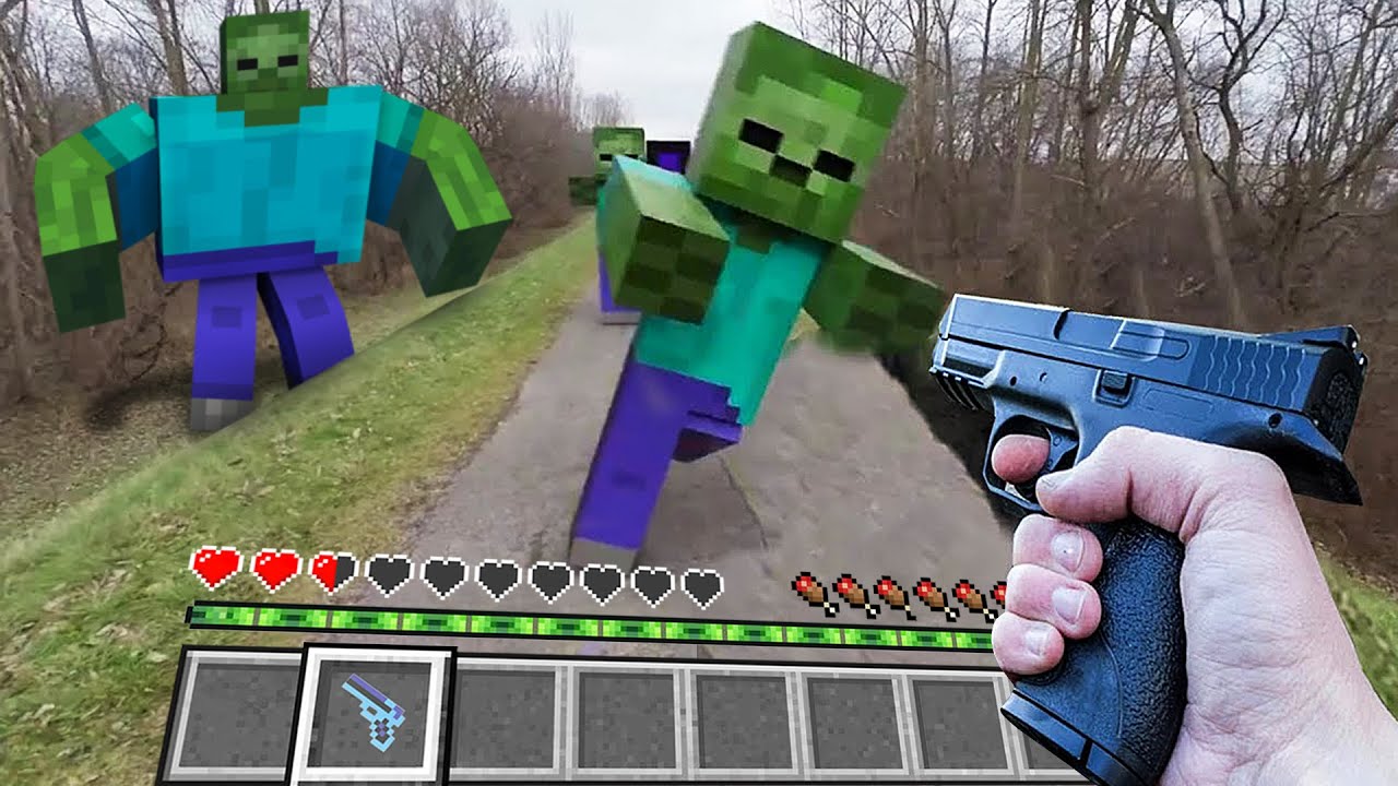 Minecraft Real Life POV ZOMBIE APOCALYPSE FIGHT in Realistic Minecraft ...