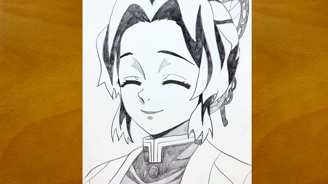 How to Draw Shinobu Kocho Step by Step | Anime Sketch from Demon Slayer ...