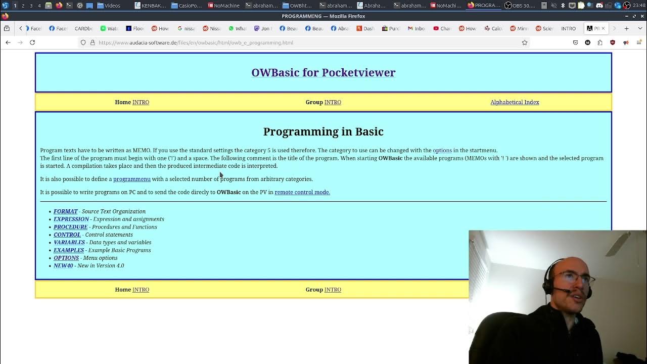 A gentle introduction to OWBasic programming for the Casio Pocket Viewer through the user manual ...