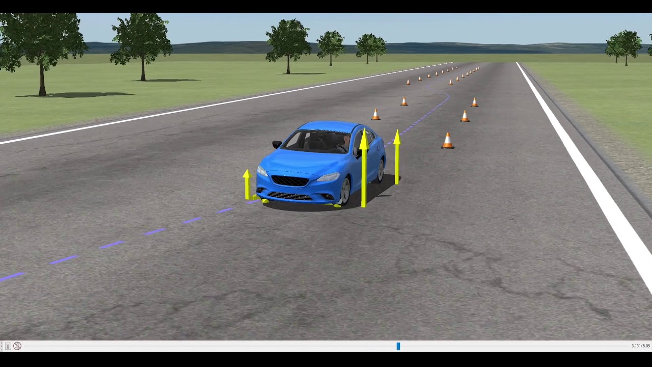Double lane change CarSim - YouTube