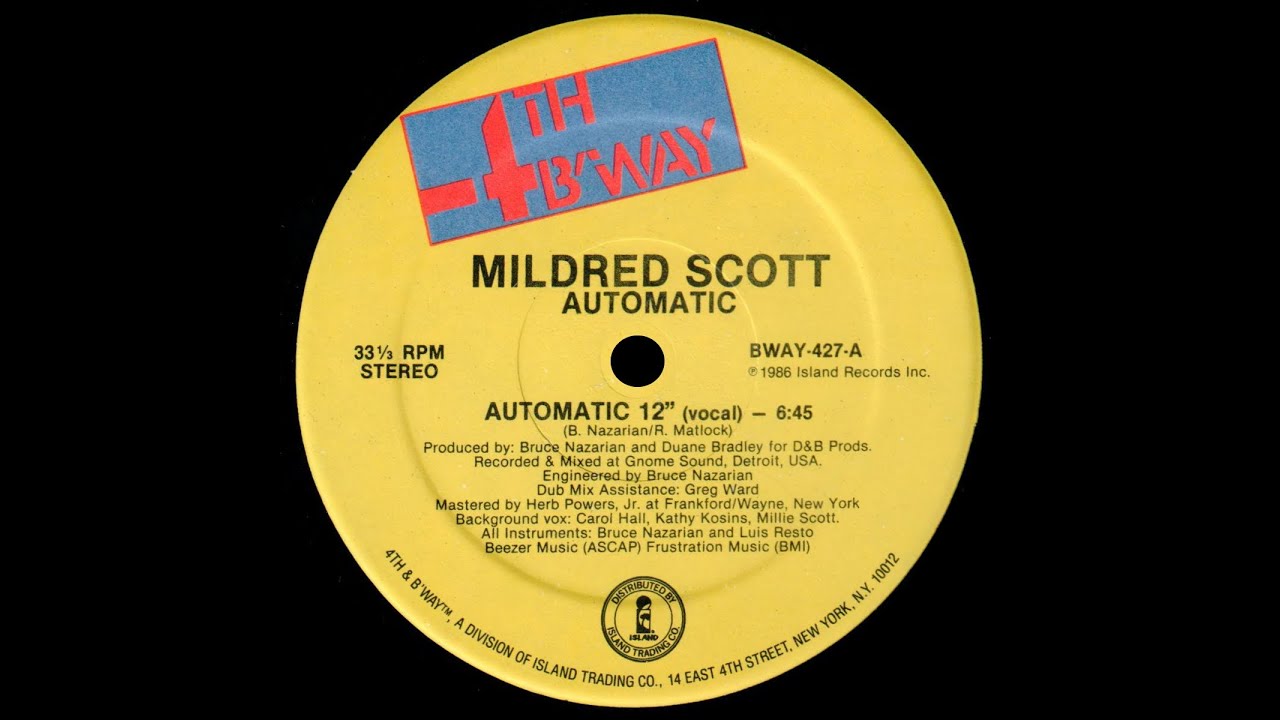Mildred Scott (=Millie Scott) - Automatic - 12'' Vocal '86 - YouTube