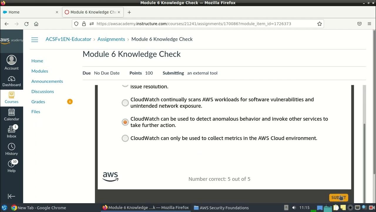 AWS Security Foundations Module 6 Knowledge Check - YouTube