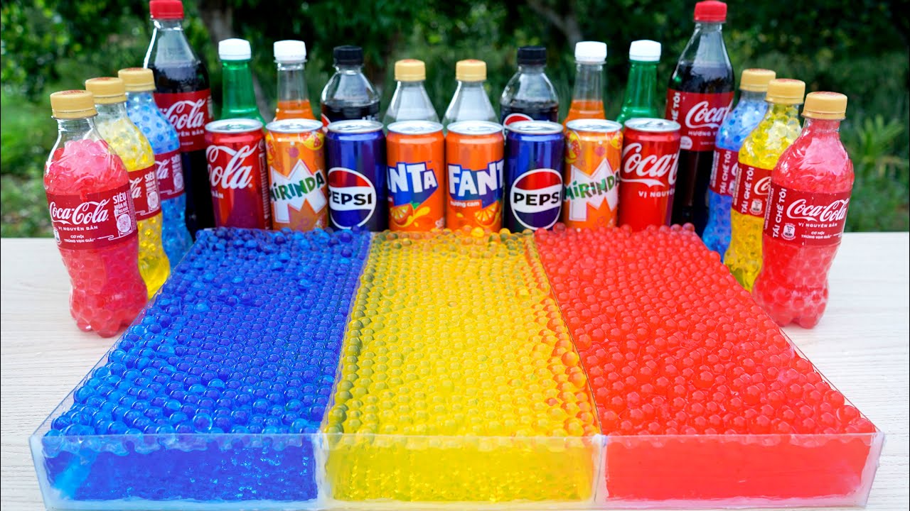 How to make ROMANIA flag with water beads, Coca Cola, Pepsi, Fanta [Toy ...