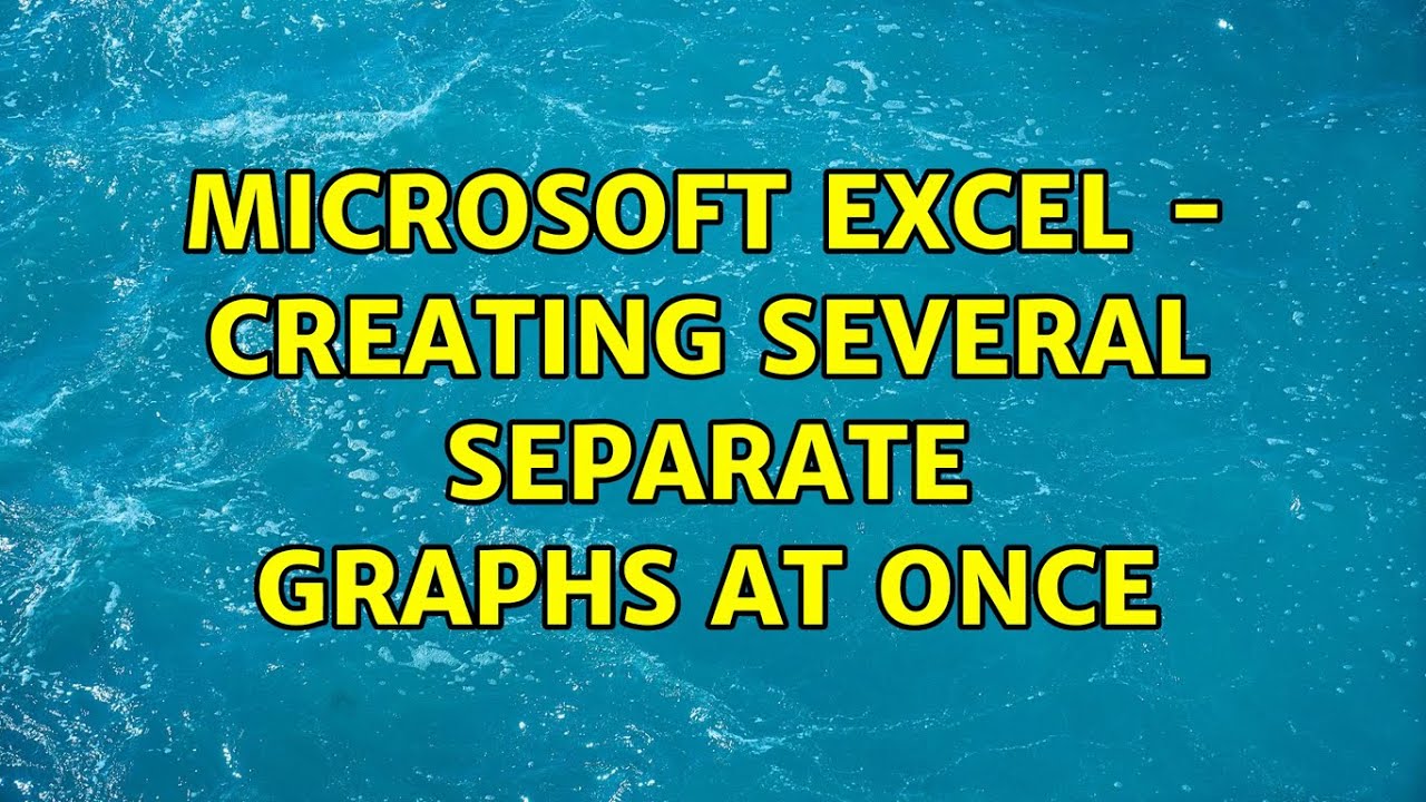Microsoft Excel - Creating several separate graphs at once - YouTube