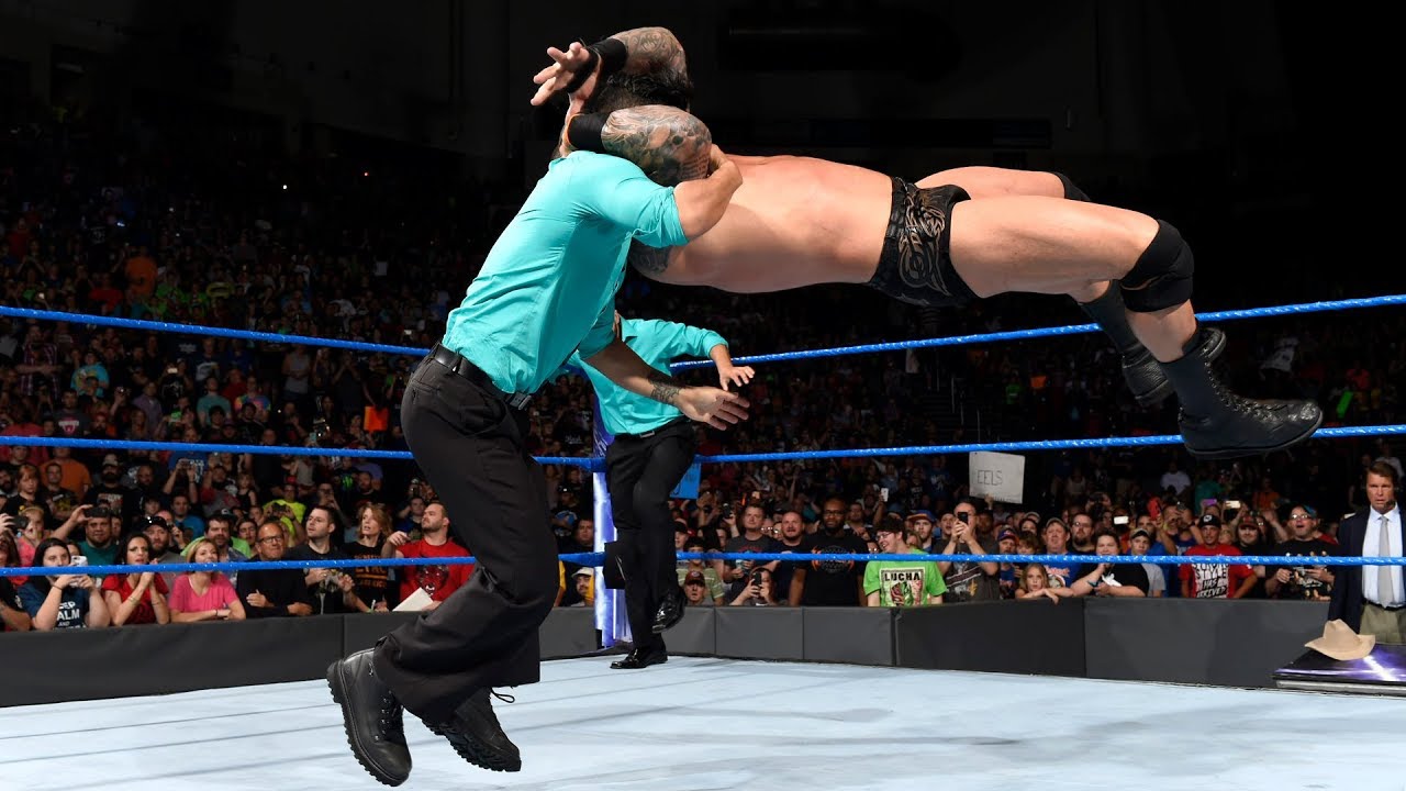 Randy Orton RKO on The Singhs Brothers - WWE Smackdown Live - June 20 ...