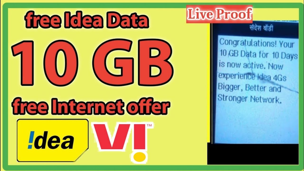 Idea Free 10 Gb Offers | Idea Free 10 GB Data | Vi Free 10 GB Data ...