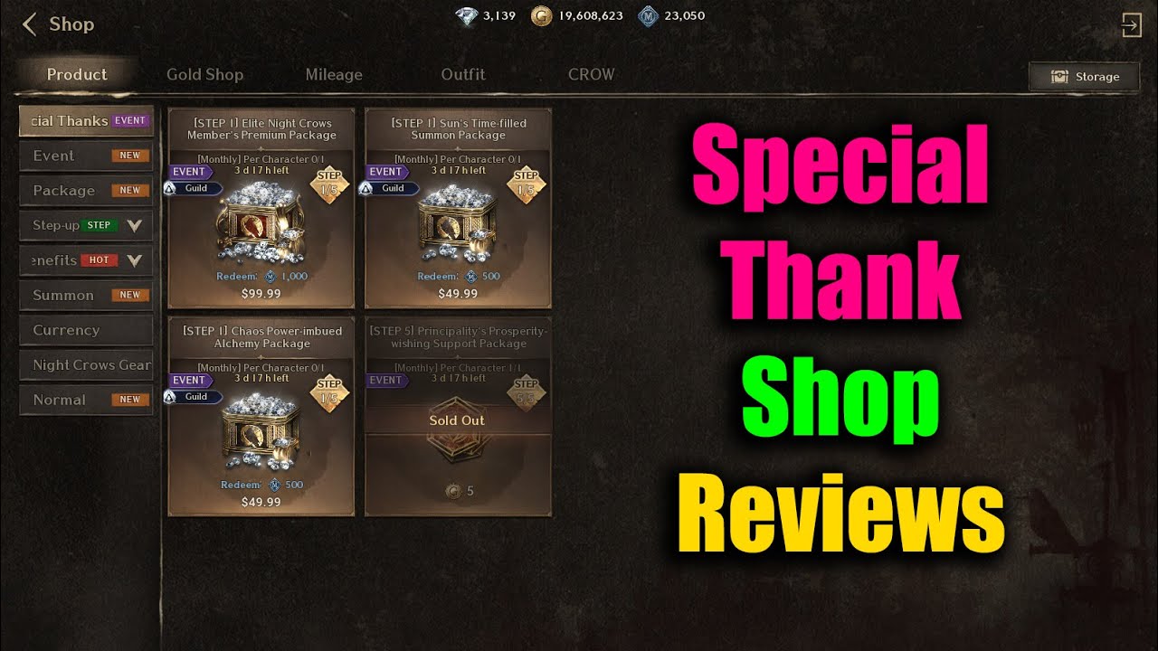 Night Crows Special Thank Shop Reviews - YouTube