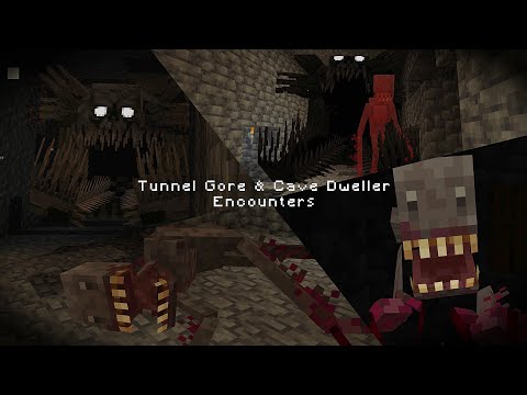 Minecraft Tunnel Gore & Cave Dweller Encounters (Skarrier Mobs Mod & Cave Dweller Overhaul Mod)