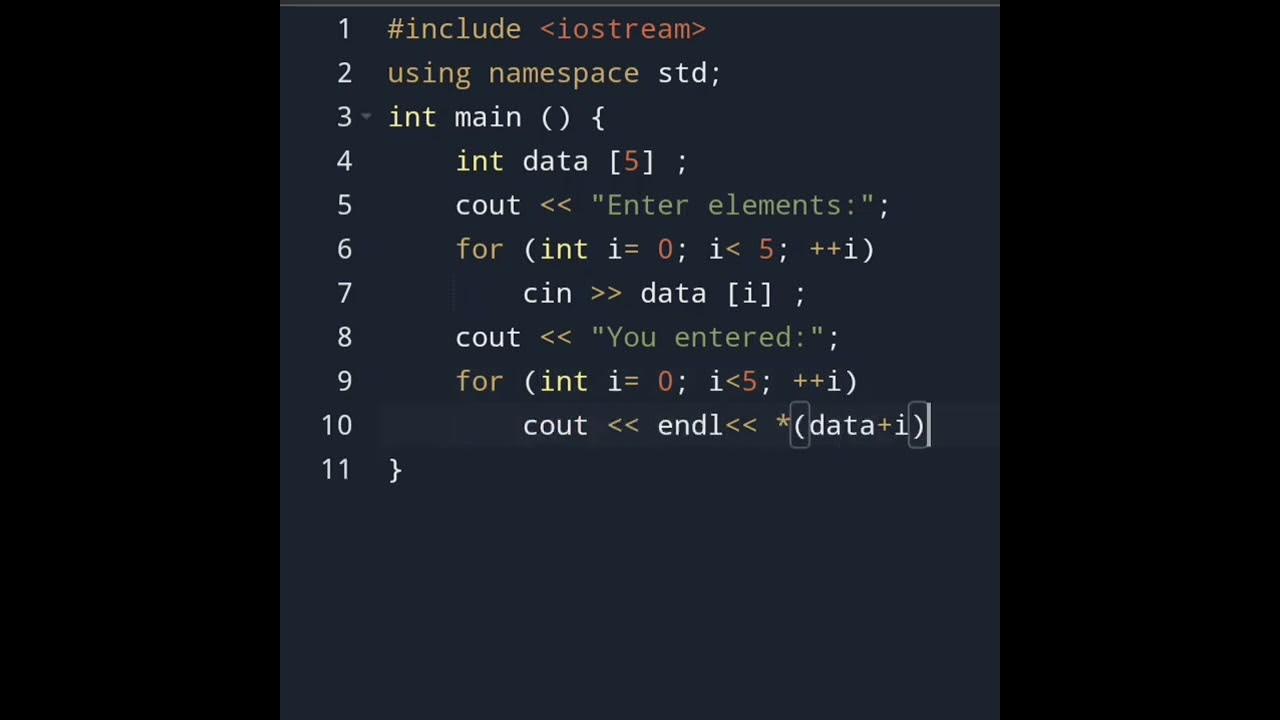 C++ Program to Access Elements of an Array Using Pointer ⚡ #education # ...