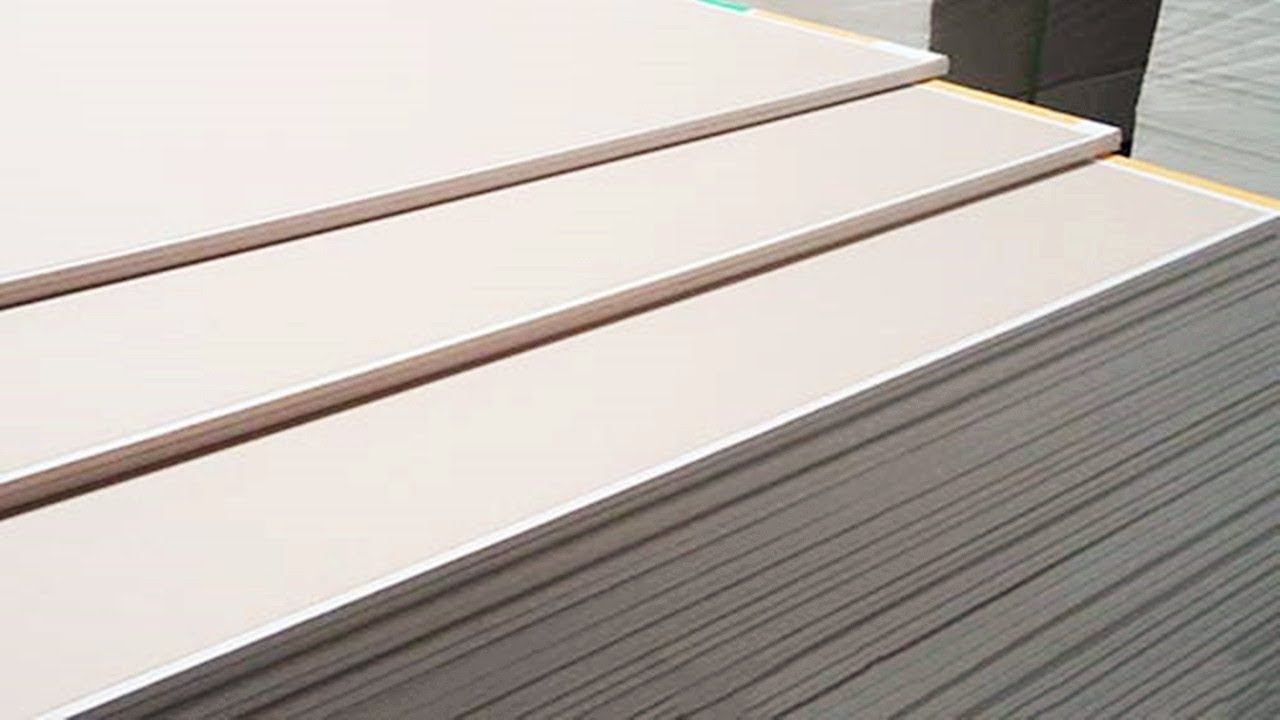 Paper faced gypsum board plasterboard drywall production line - YouTube