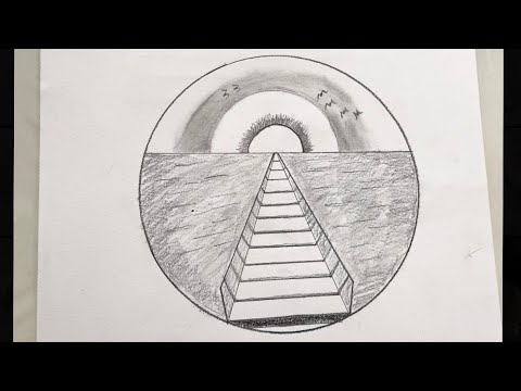 Easy circle nature scenery drawing for beginner /// circle nature ...