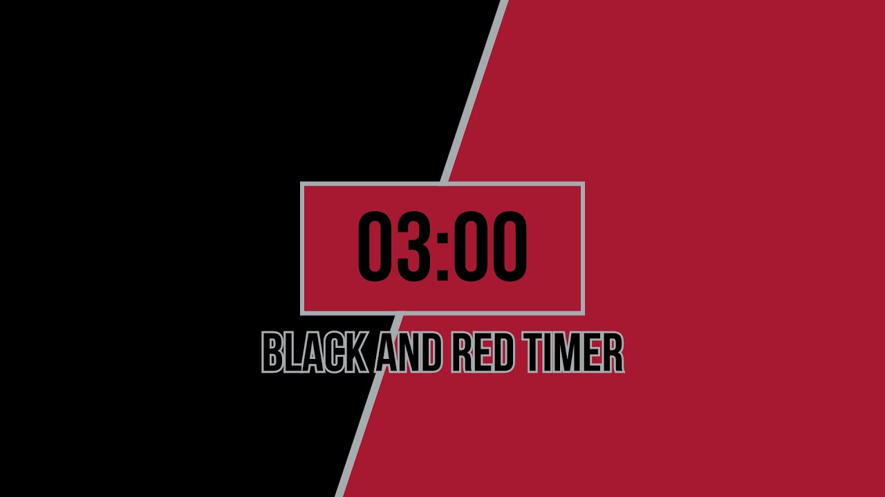 3 Minute Black and Red Timer - YouTube