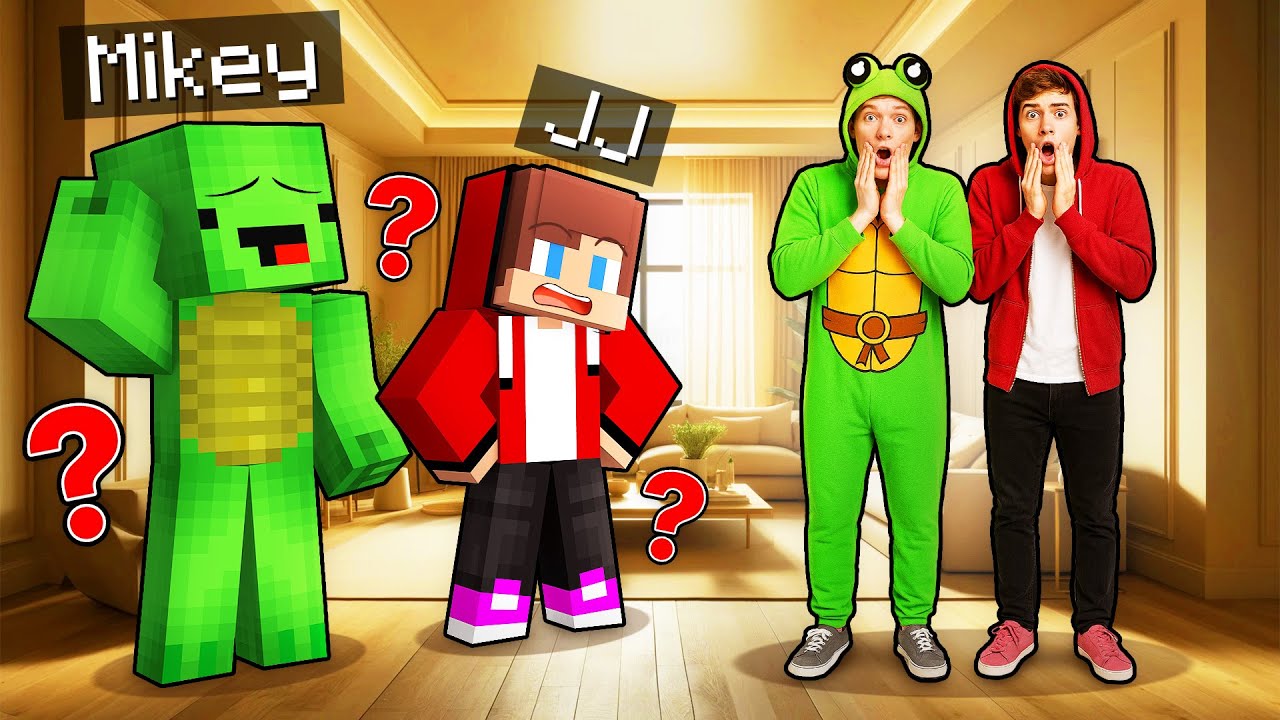 JJ and Mikey Meet their Human Version in Real Life - Minecraft Maizen ...