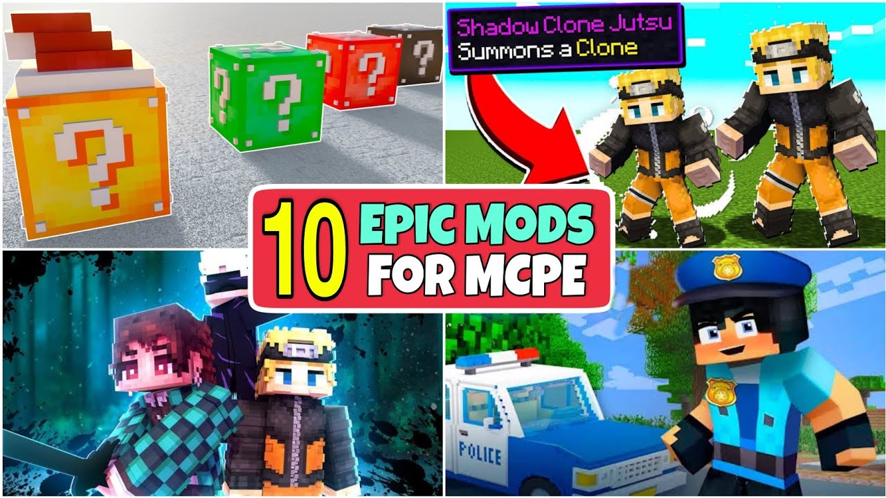 Top 10 epic mods for minecraft pocket edition || Best Minecraft mods 1. ...