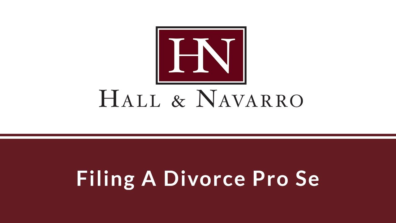 Filing A Divorce Pro Se - YouTube