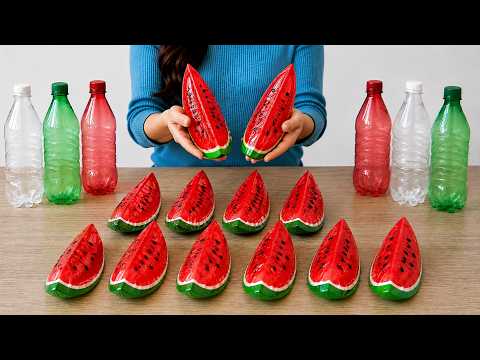 Plastik Şişeden Gerçek Gibi Görünen Karpuz Dilimleri 🍉 Kolay Kendin Yap Rehberi