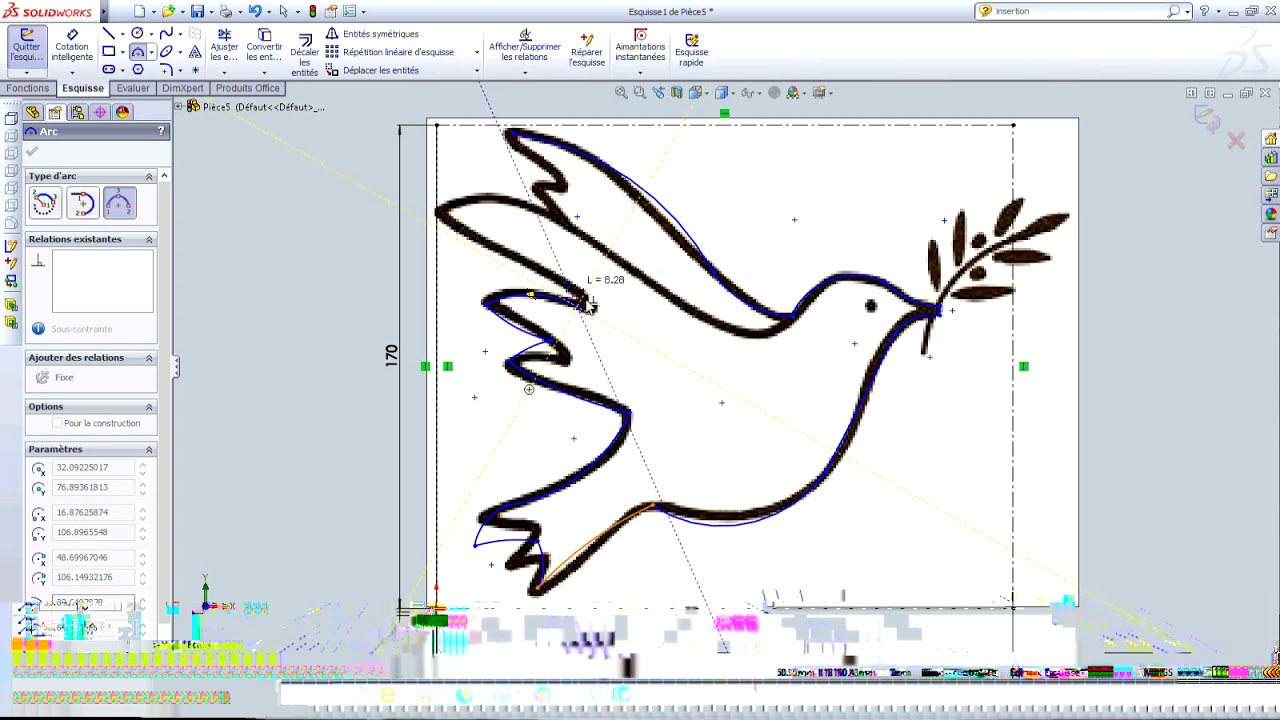 Faire le contour complexe de ma pièce sur solidworks - YouTube