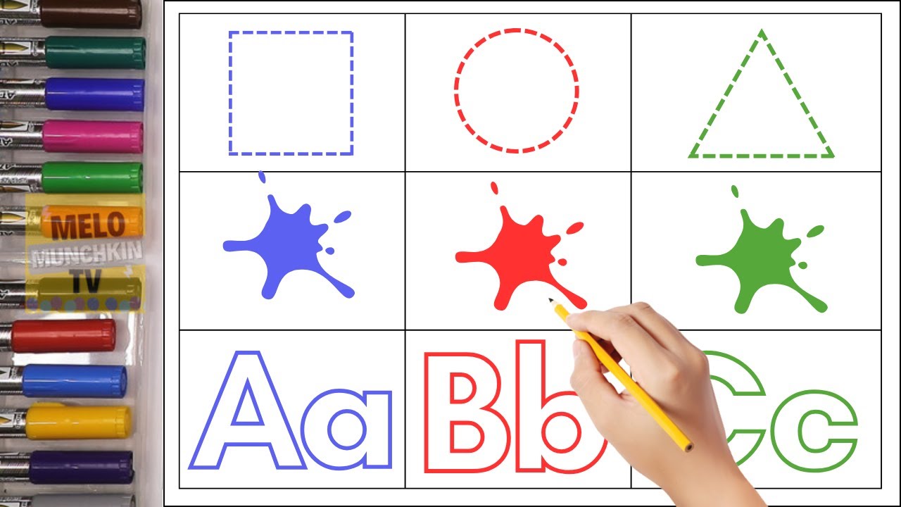 Learn 6 Shapes, 6 Colors and Alphabets a to z both in Capital and Small ...