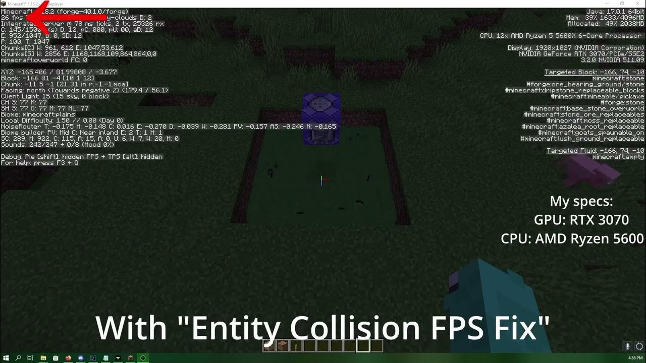 Entity Collision FPS Fix Showcase - YouTube