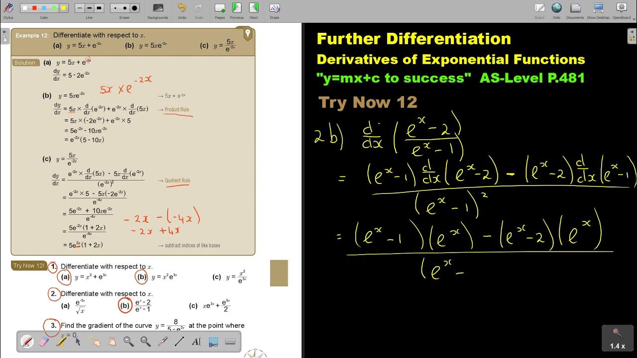 11 12 Further Differentiation Derivatives of Exponential Functions Part ...