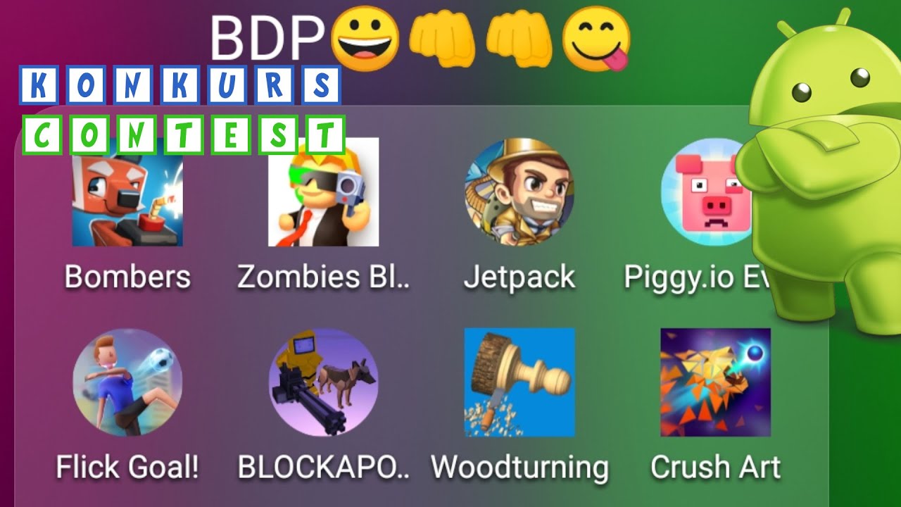 Android Games,Bombers,Zombie Blast,Jetpack,Piggy,Flick Goal ...