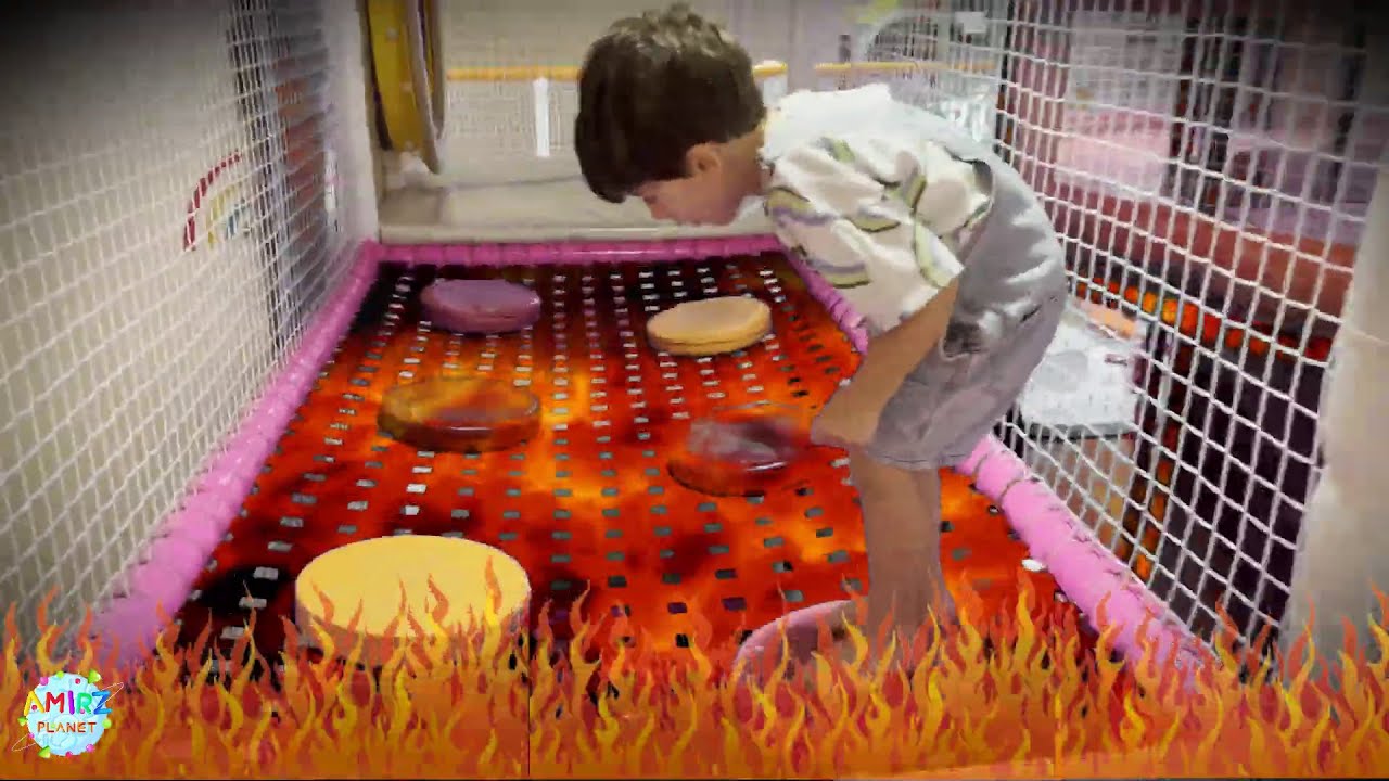 Kids Fun Time at Indoor Playground | Amir Pretend Play Floor is Lava ...