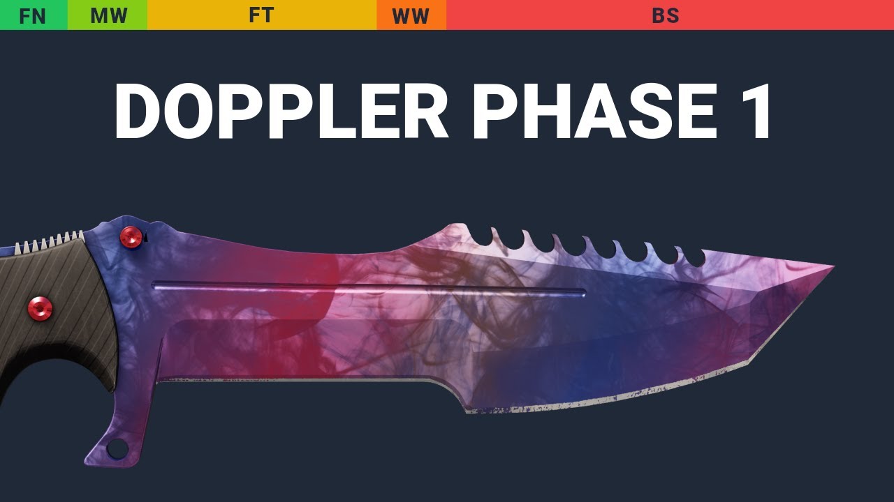 Huntsman Knife Doppler Phase 1 - Skin Float And Wear Preview - YouTube