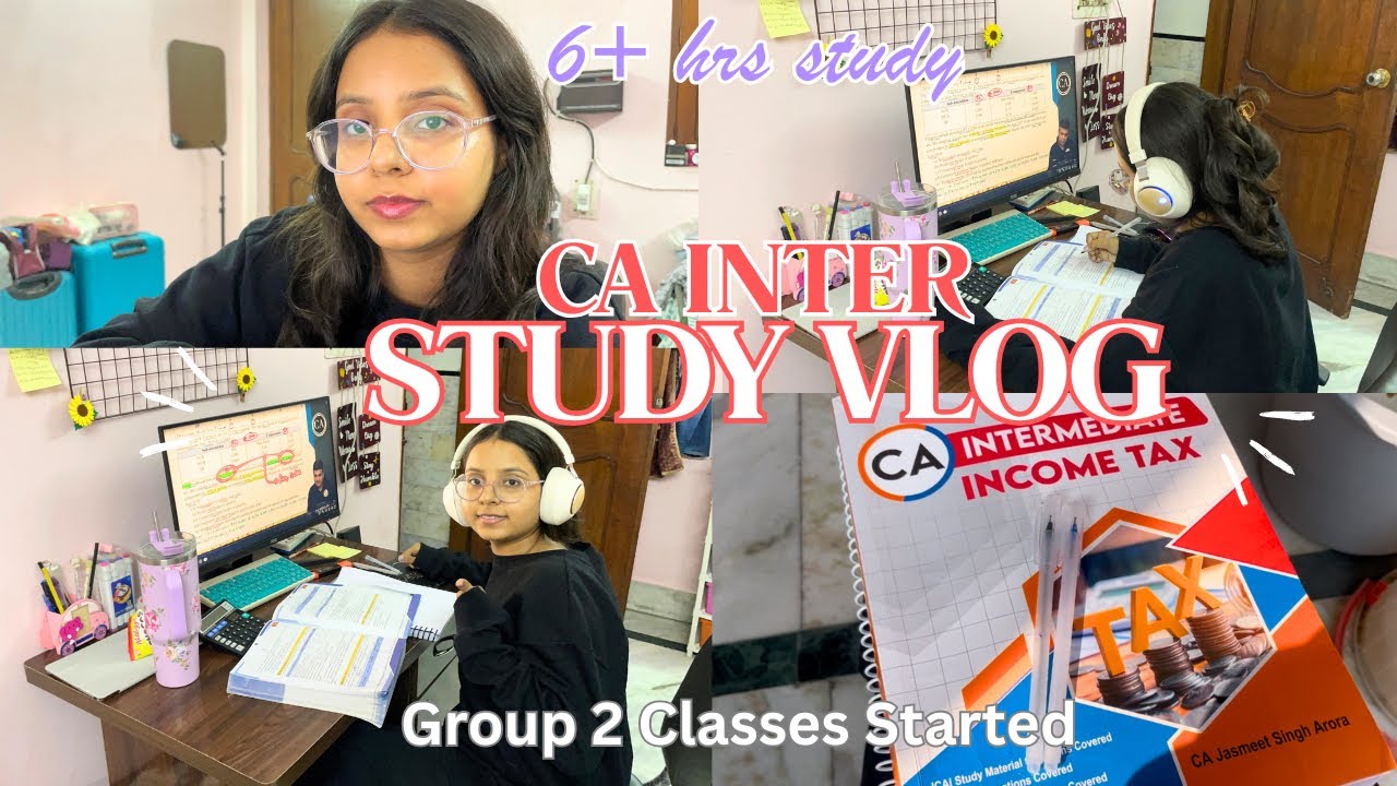 CA Inter Study Vlog📚| Group 2 Classes started | |Studying📝| College ...