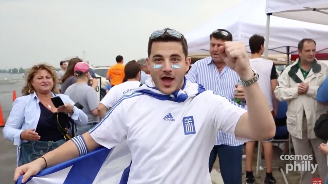 Fans of the Greek National Soccer Team Show Support in Philadelphia ...