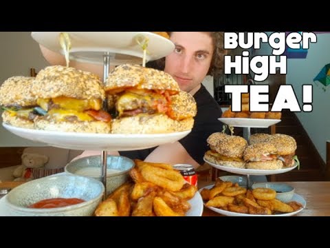 Twin Tower Burger High Tea FOOD CHALLENGE! | (8,342 calories) - YouTube