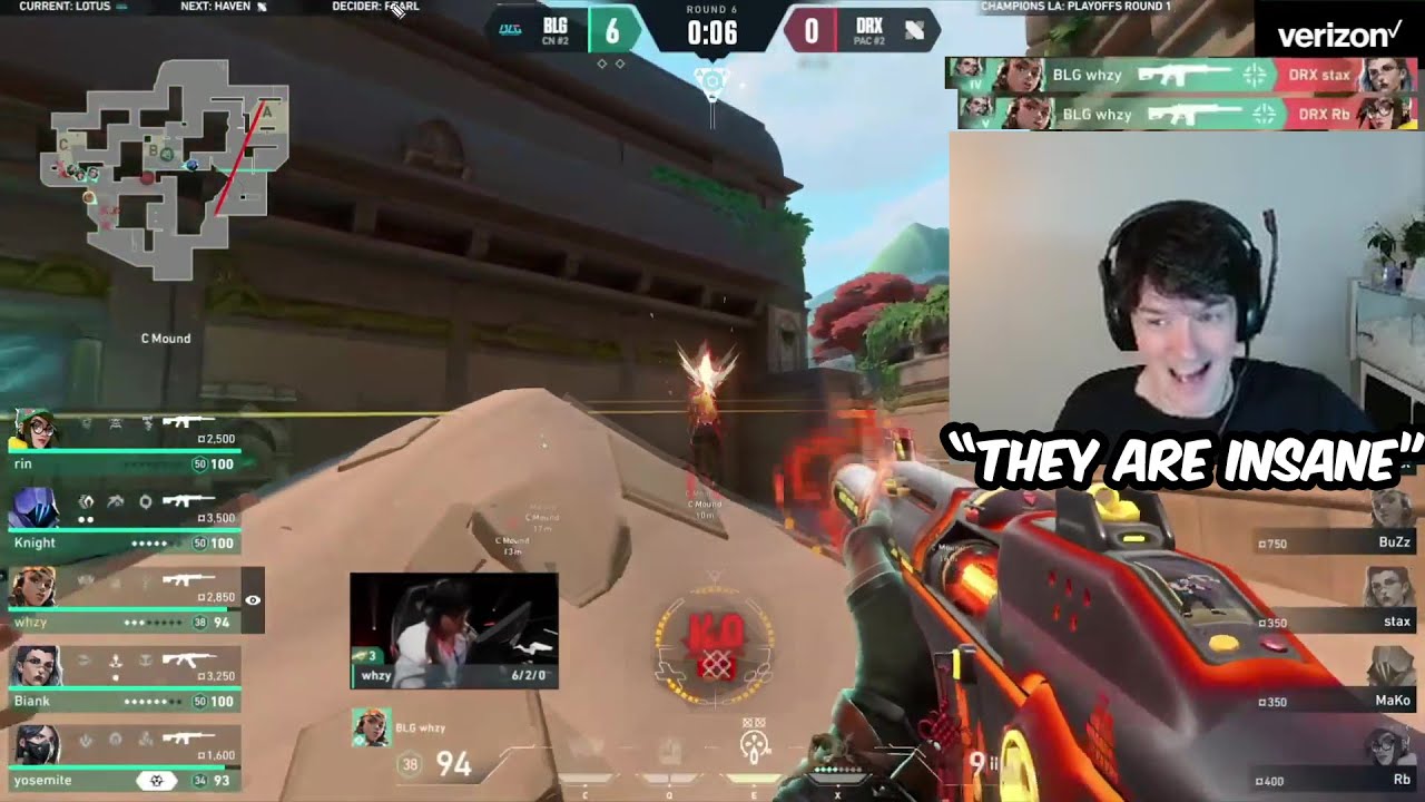 BLG Whzy RAZE DIFF ACE Against DRX In VCT Champions | Sliggy Reacts ...