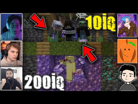 MİNECRAFT YOUTUBERLARI'NIN 200IQ VS 10IQ OYNAYIŞLARI #4 (Adal, Luser, YusufTe, Adş, Cinavar, Peach)