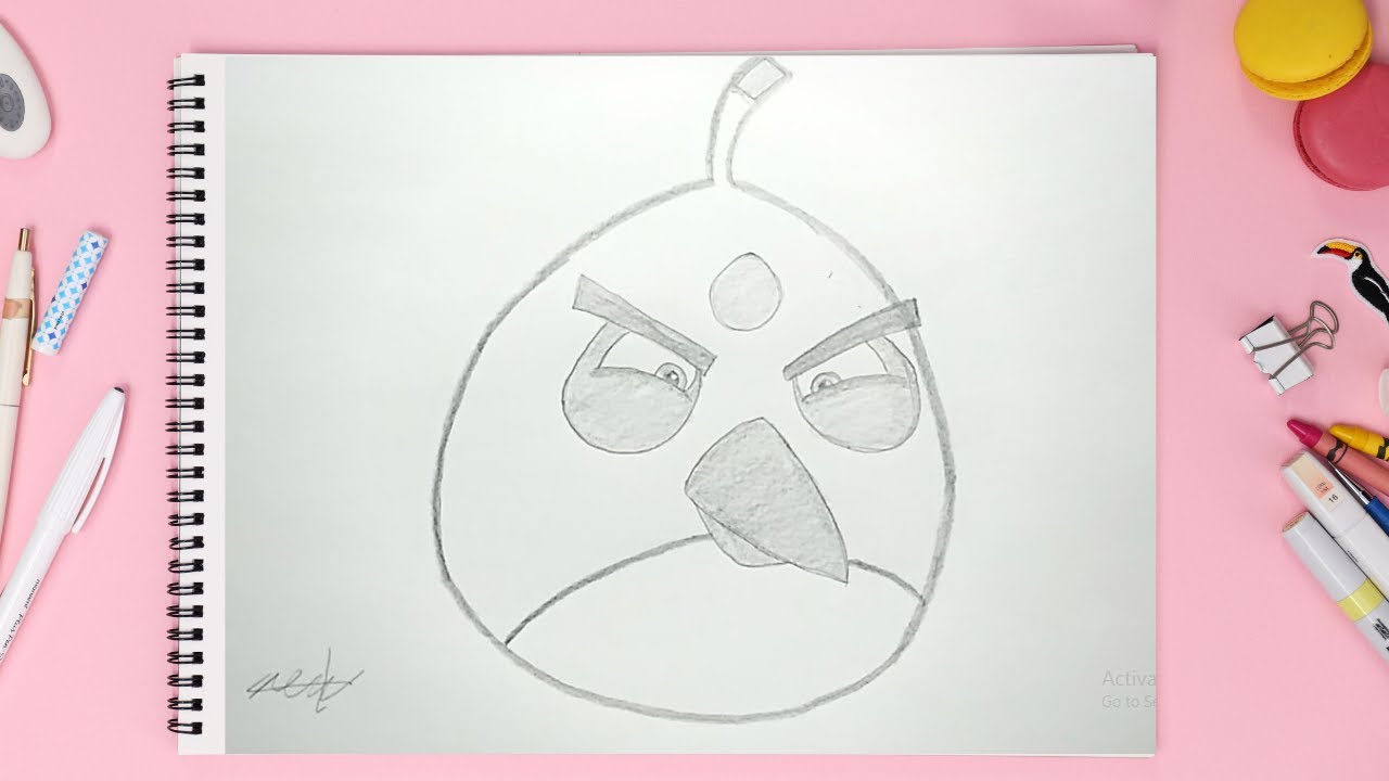 Bomb Angry Birds Drawing - YouTube