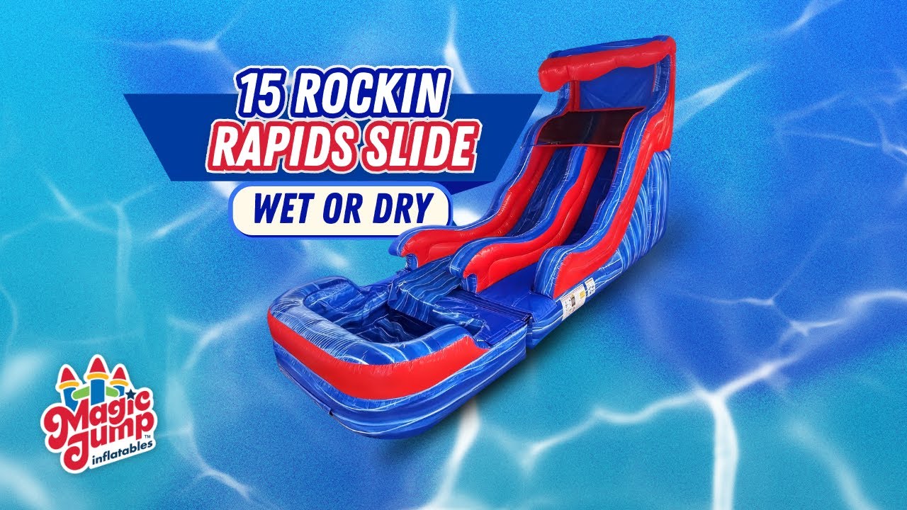 15' Rockin Rapids Wet/Dry Slide | Inflatable Water Slide | Magic Jump ...