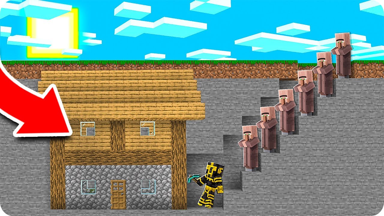 ENCONTRAMOS UNA CASA SECRETA DE UN ALDEANO BAJO TIERRA EN MINECRAFT 😱 ...