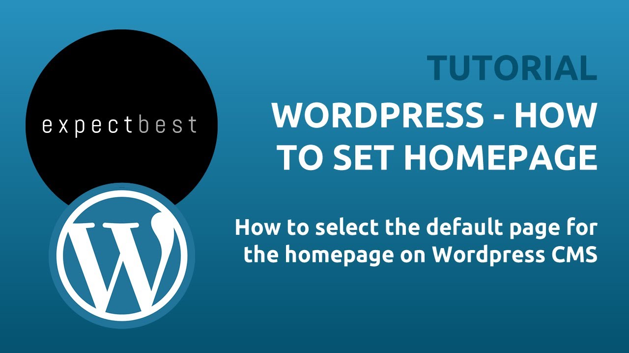 How to Set Homepage on WordPress - YouTube