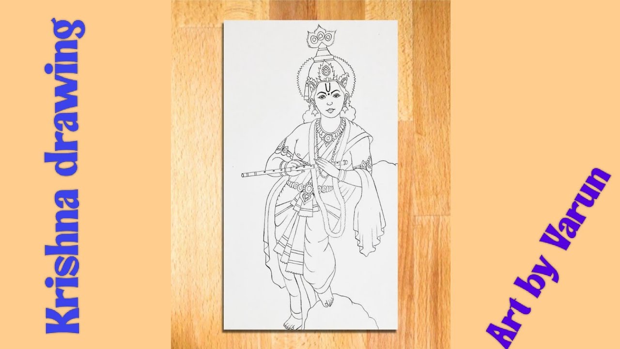 How to Make Easy Krishnadrawing | Krishna Bhagwandrawing | Drawing ...