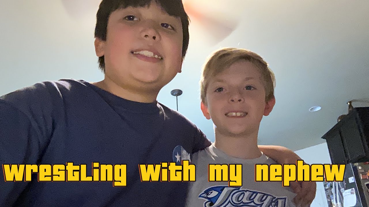 Wrestling with my nephew - YouTube