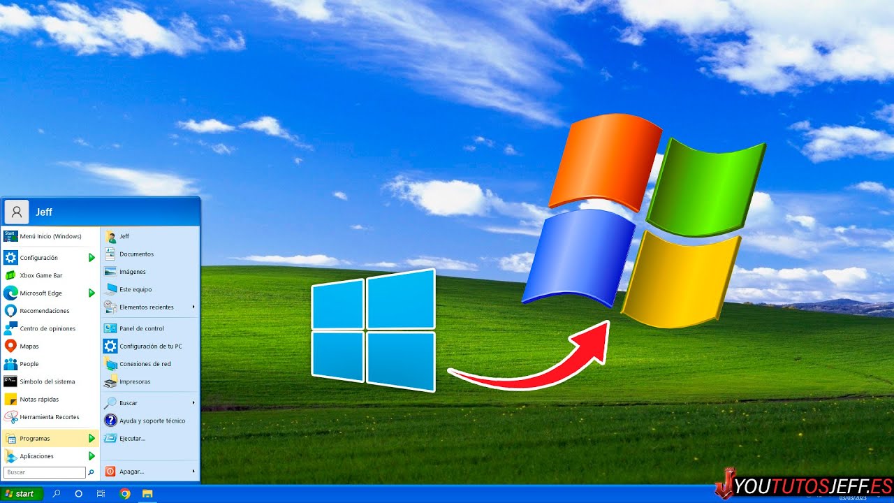Transformar Windows 10 en Windows XP 🔵 Personalizar Windows 10 - YouTube