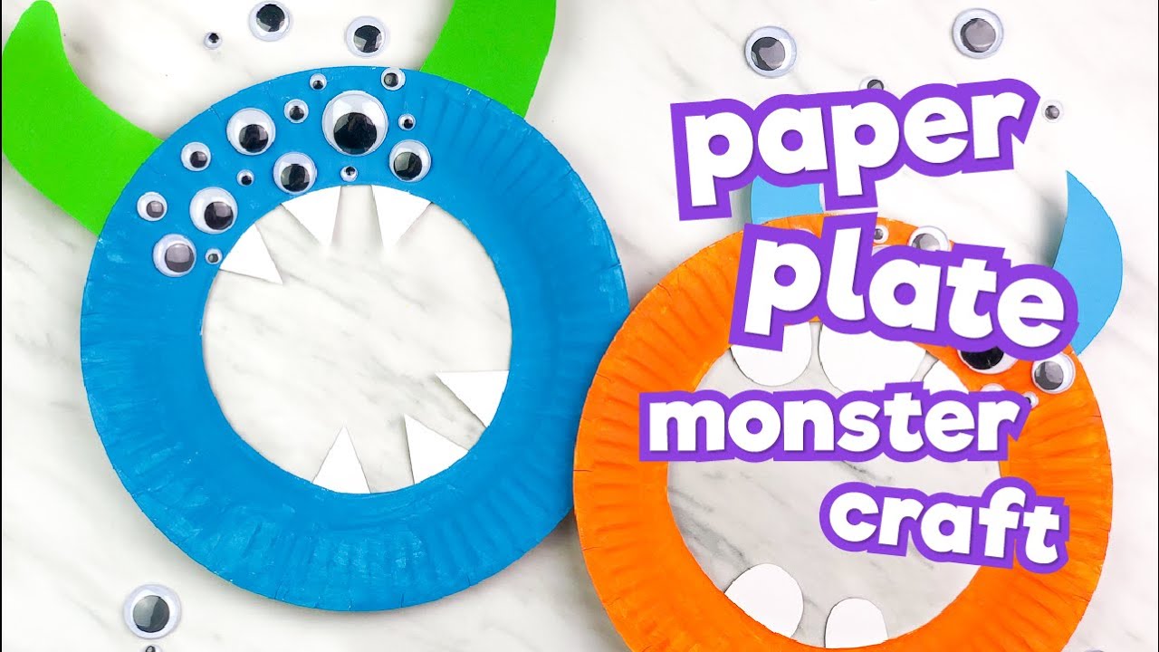 Paper Plate Monster Craft For Kids - YouTube