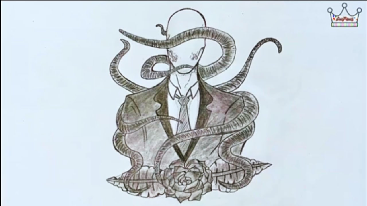 رسم سلاندرمان: تجسيد شبح اليابان بقلم الرصاص|"How to Draw Slender Man ...